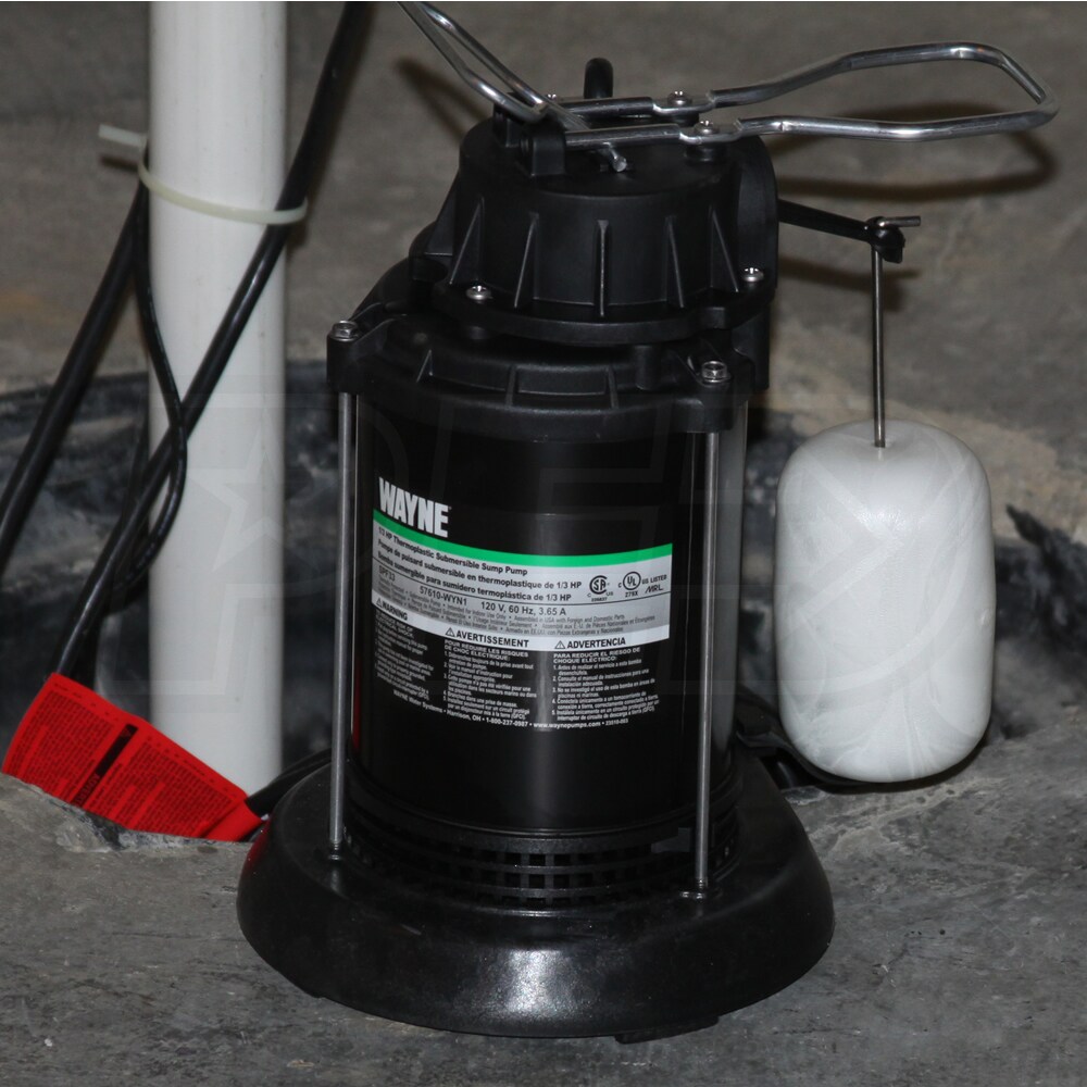 Wayne SPF50 - 1/2 HP Thermoplastic Submersible Sump Pump w/ Vertical ...