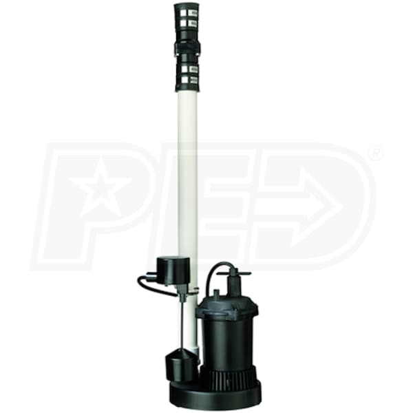 Simer 2944RP - 1/2 HP Quick-Install Pre-Plumbed Sump Pump System w ...