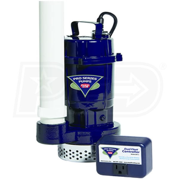 Pro Series ST1050-SD ST1050 1/2 HP Cast Iron Submersible Sump Pump w ...