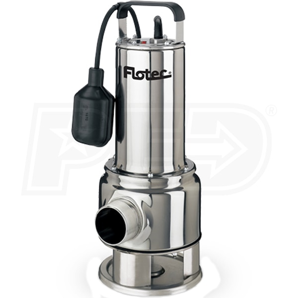 FloTec FPSES2700A Flotec - 3/4 HP Stainless Steel Sewage Pump 2-Inch w ...